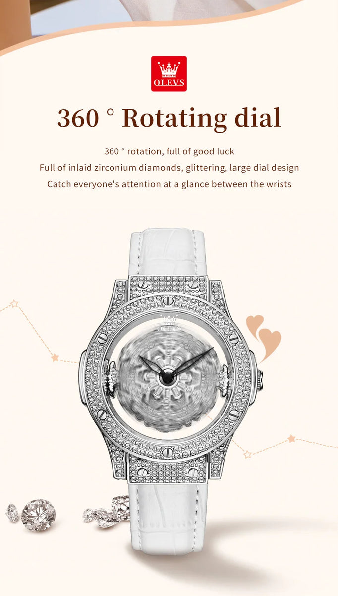 Luxury Diamond Rotating Dial Watch – Phoneguard.in